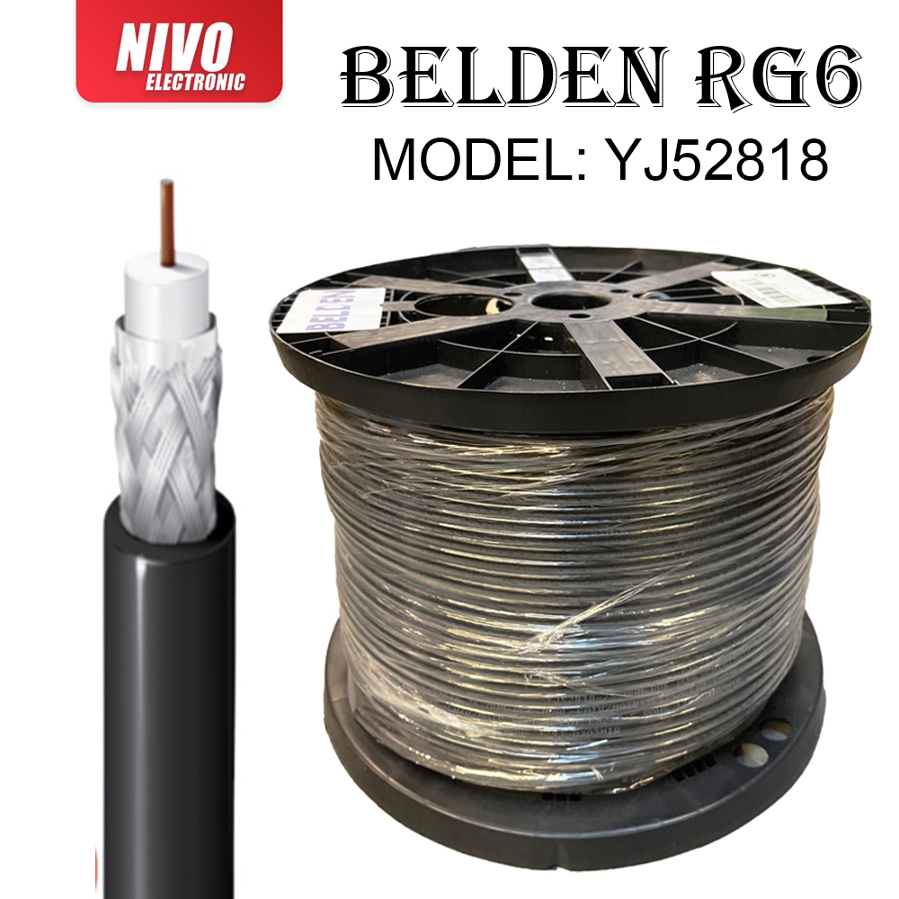Belden YJ52818 COAXIAL RG6 18 AWG 1.02MM Cable Coaxial TV or CCTV ...