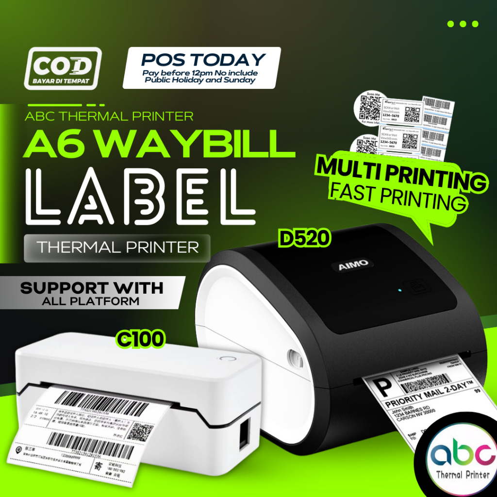 C100/D520 Waybill Printer * Thermal Printer A6 * USB+Bluetooth Android ...