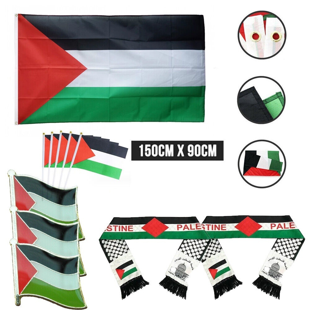 Bendera Palestin Vivid Color and Fade Proof Palestine Scarf Flag ...