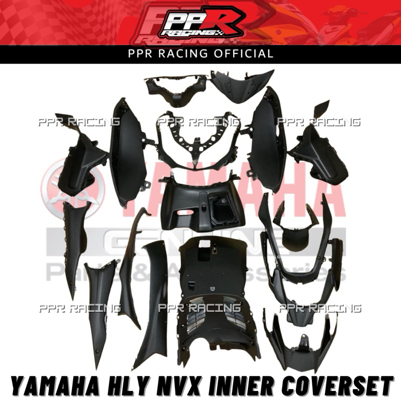 YAMAHA NVX V1 V2 ORIGINAL HLY INNER COVER SET 100%ORIGINAL COVER HITAM ...