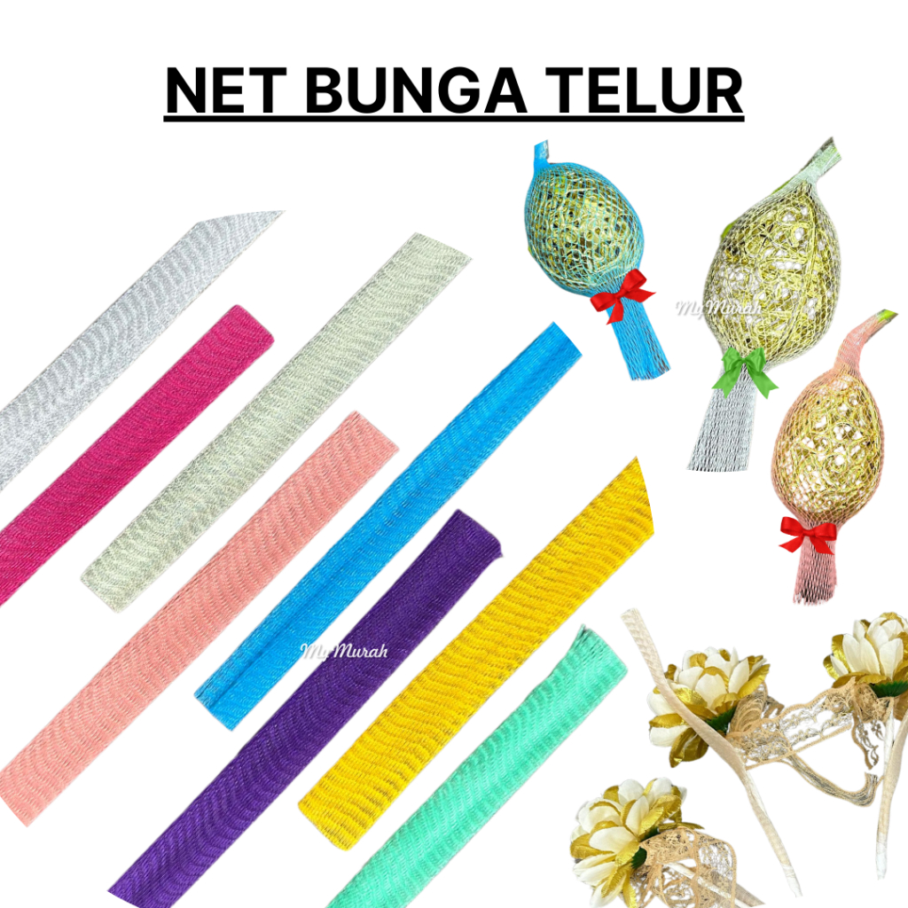 (100PCS) SARUNG BUNGA TELUR Net Egg Flower doorgift bunga pelamin ...