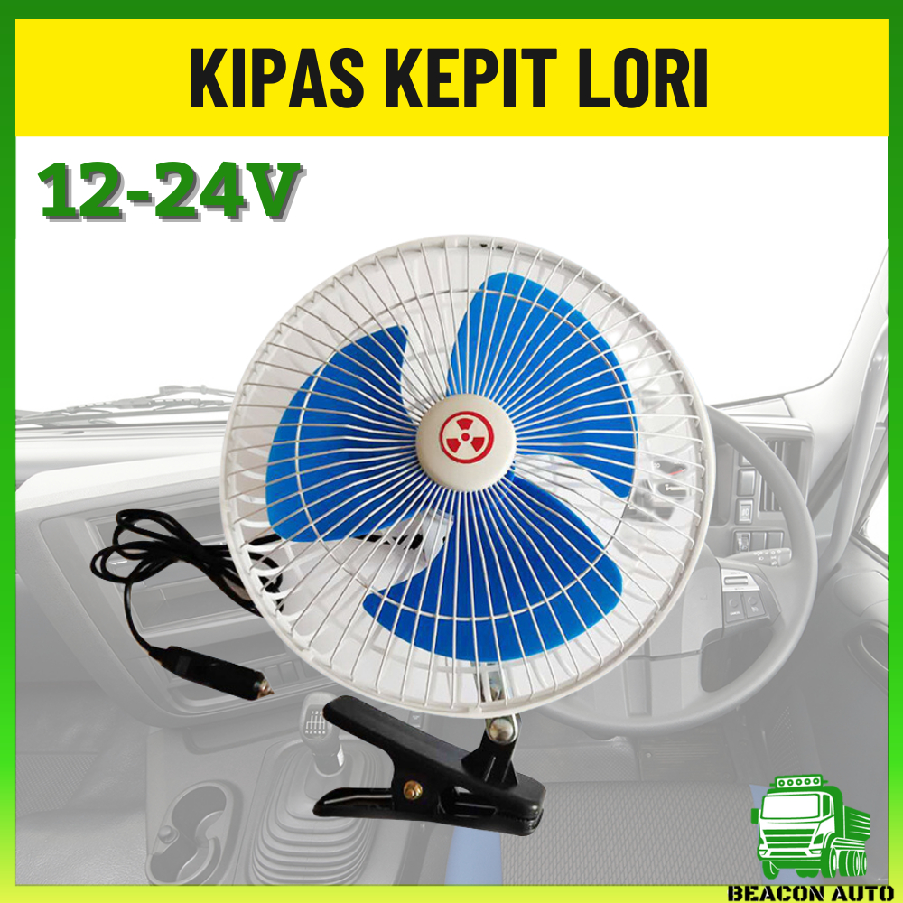 Beacon Cheras 8-10 Inch Kipas Kereta Lori Kepit 12V 24V Portable ...