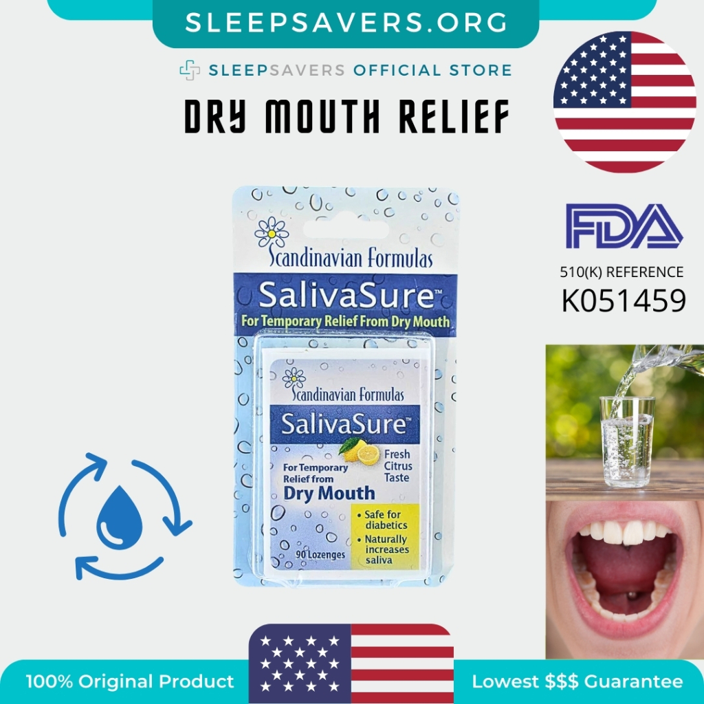 🇺🇸 USA SalivaSure, Dry Mouth Moisturizing Lozenges Perangsang Air Liur ...