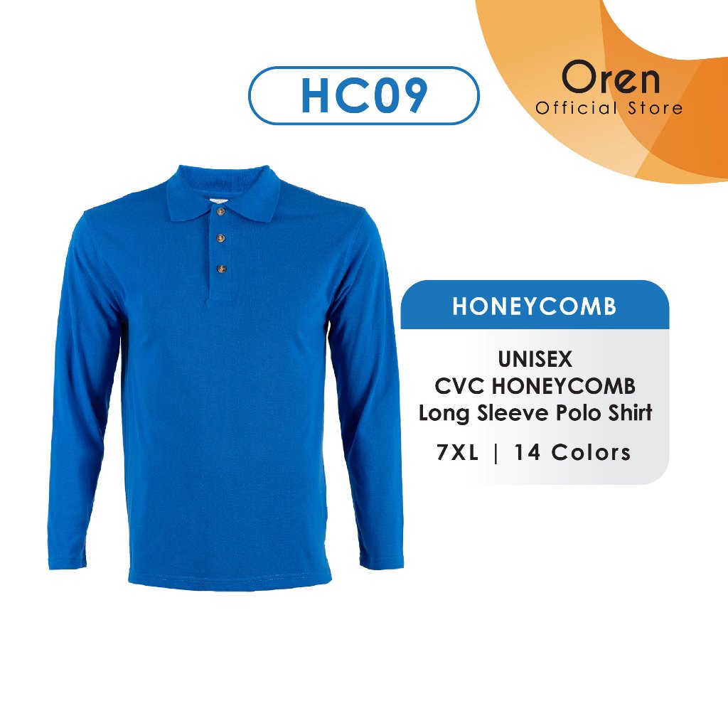 Oren Sport HC Honeycomb Collar Long Sleeve Shirt - Size 7XL HC09 ...