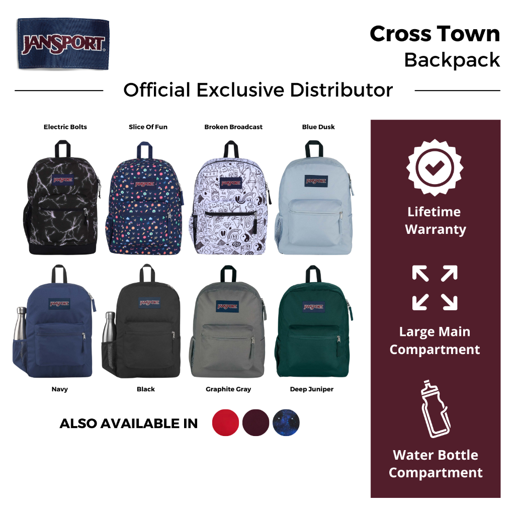 Jansport Cross Town Backpack | Shopee Malaysia