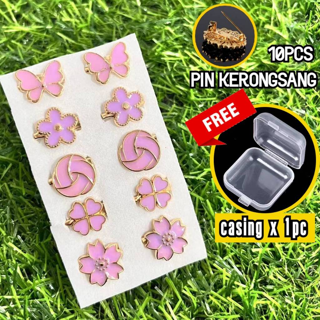 Kerongsang Tudung 10pcs Brooch Pin Batu Pin Hijab Brooch Tudung Kacing ...