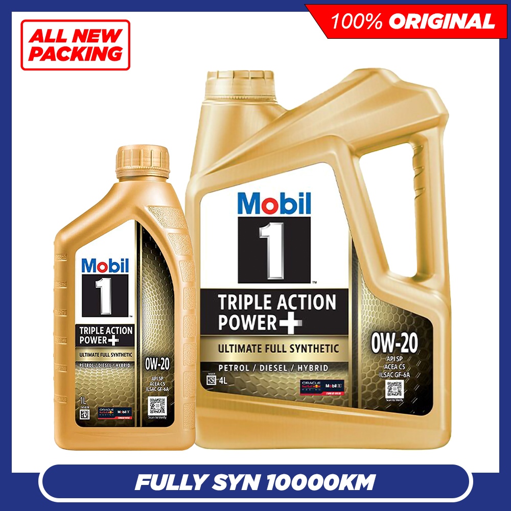 MOBIL 1 TRIPLE ACTION POWER+ 0W20 SP C5 GF-6A Advanced Fully Synthetic ...