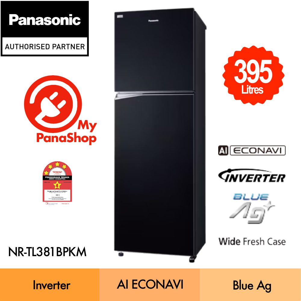 Panasonic Inverter Energy Saving 2-Door Top Freezer Refrigerator ( 395L ...
