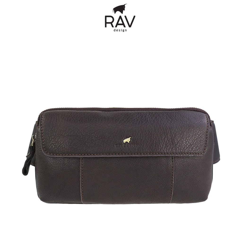 RAV DESIGN Men's Genuine Leather Waist Bag RVY506G1 Brown | Shopee Malaysia