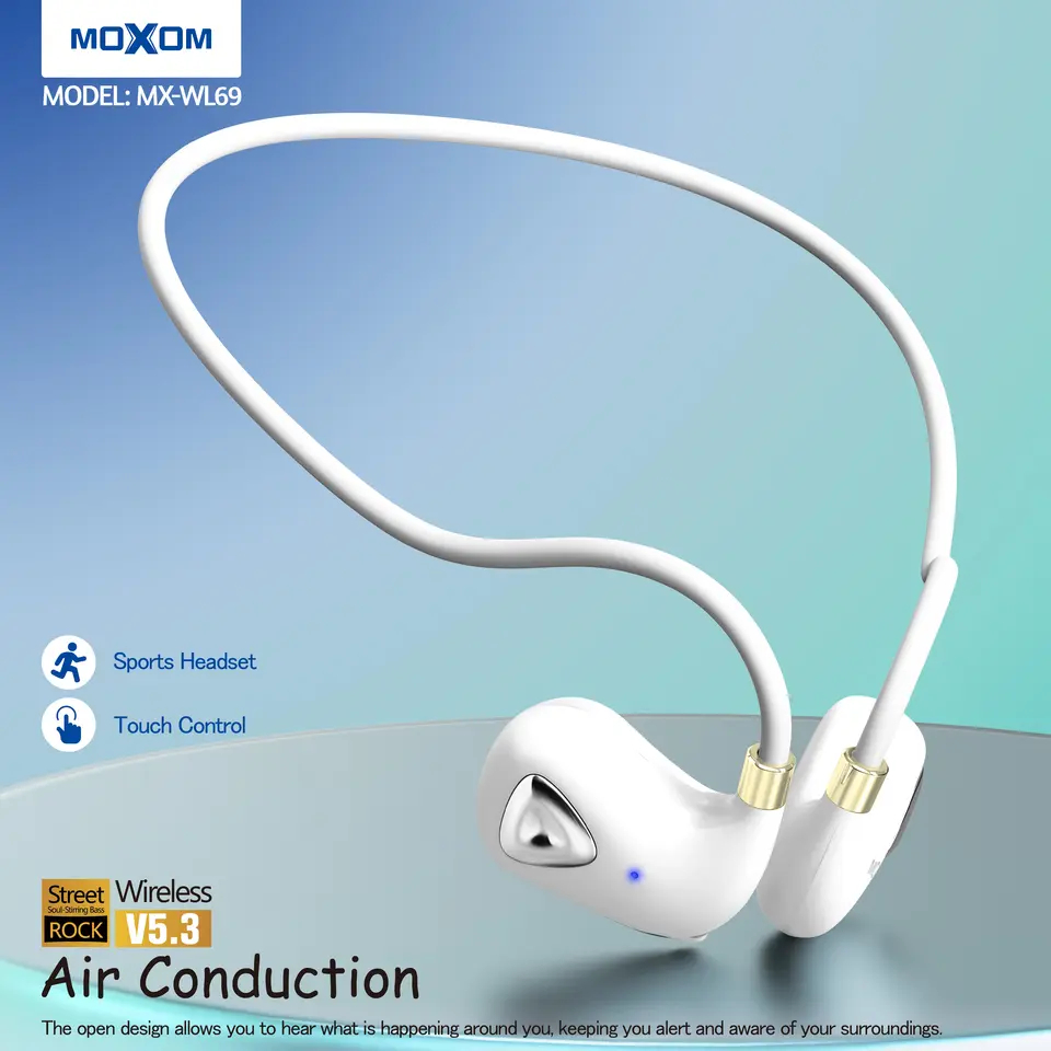 🌟 MOXOM MX-WL69🌟ERGONOMIC SPORT WIRELESS NECKBAND 👉🏻 FOR SPORT 👉🏻 ...