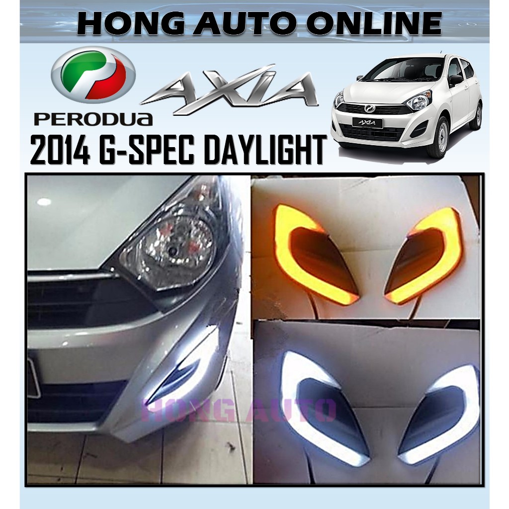 PERODUA AXIA G SPEC DRL FOG LAMP COVER DAYTIME RUNNING LIGHT 2 FUNCTION ...