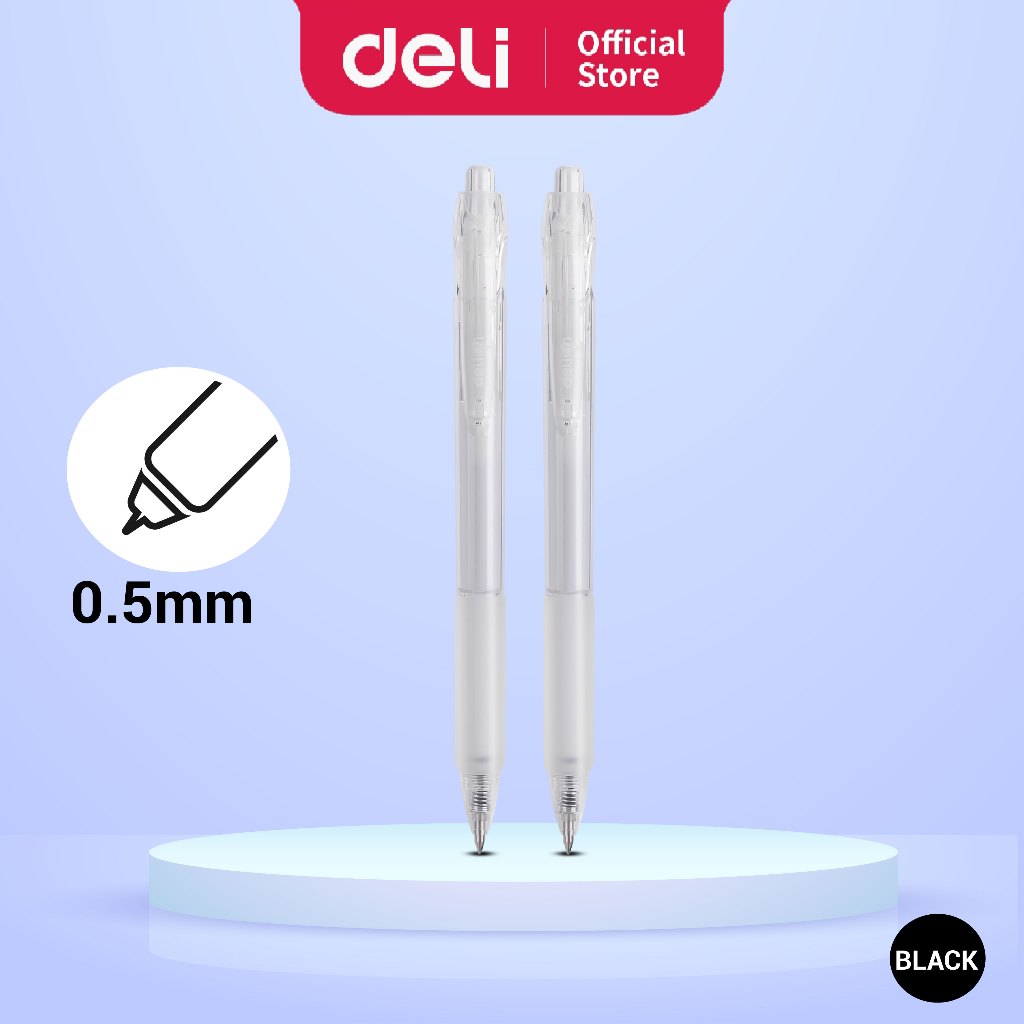 Deli High Simple Gel Pen 0.5mm Retraceable Quick Drying Ink Bullet Tip ...