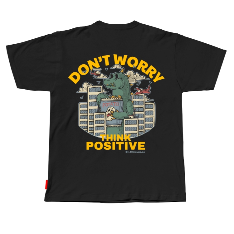 Think Positive Graphic Design Tshirt Baju Lelaki Plus size- 100% Cotton ...