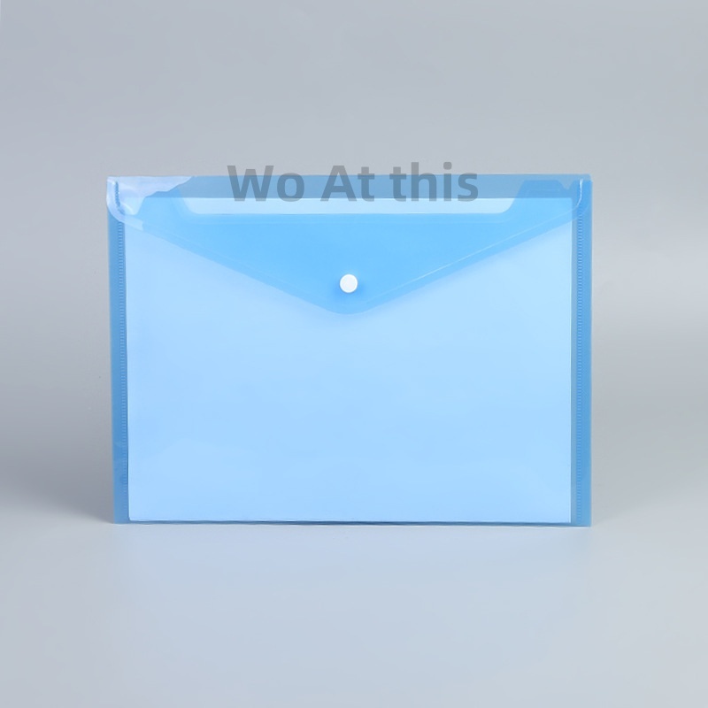 1PC A4 Thickened Transparent Button File Bag A4 Management file Folder ...