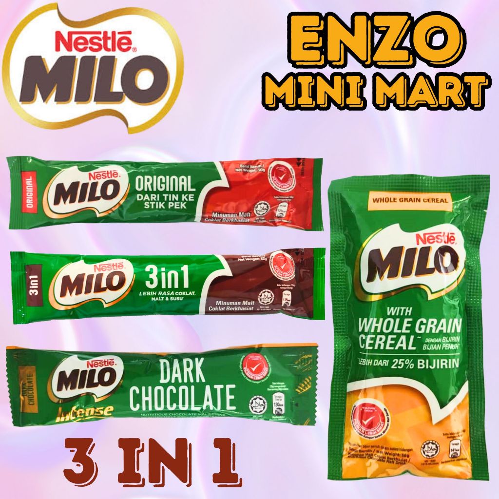 (LOOSE PACK) MILO 3 IN 1 INSTANT MALT CHOCOLATE DRINK ORIGINAL, EXTRA ...