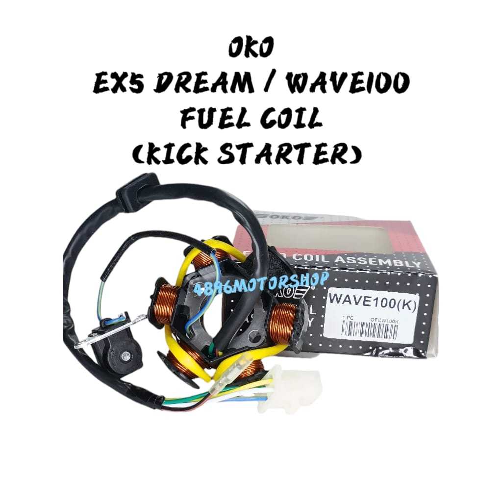OKO EX5 DREAM WAVE100 W100 FIELD COIL / FUEL COIL / KOIL API BAWAH ...