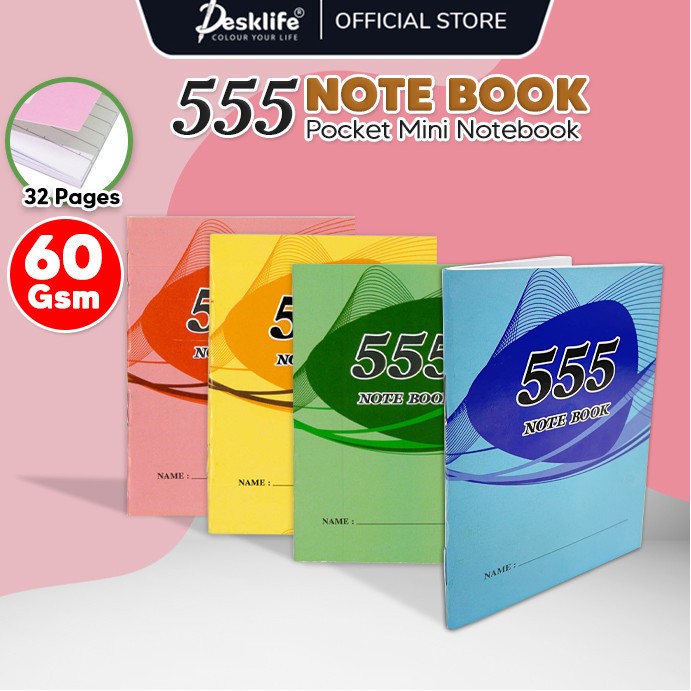 Desklife Captain 555 A7 Notebook Pocket Size Buku Nota Kecil 70gsm -(1s ...
