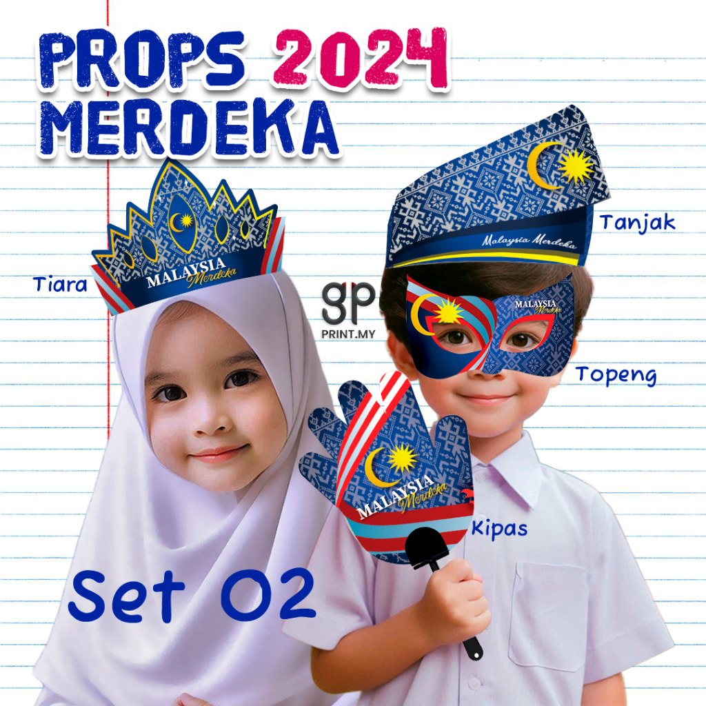 🔥 Aksesori Merdeka 2024 🔥 - Tanjak / Tiara /Topeng Mata / Kipas Tangan ...