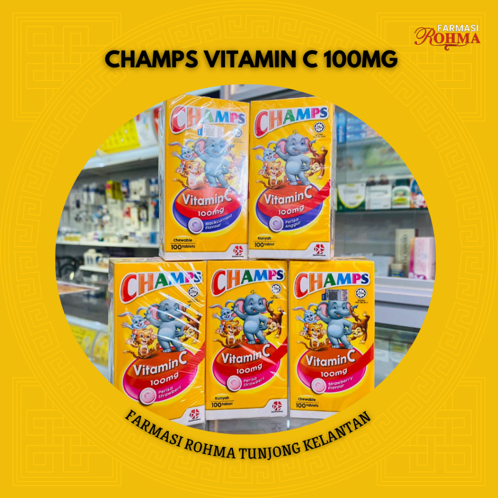 [🔥FARMASI ROHMA 🔥] CHAMPS VITAMIN C 100MG FOR KIDS | Shopee Malaysia