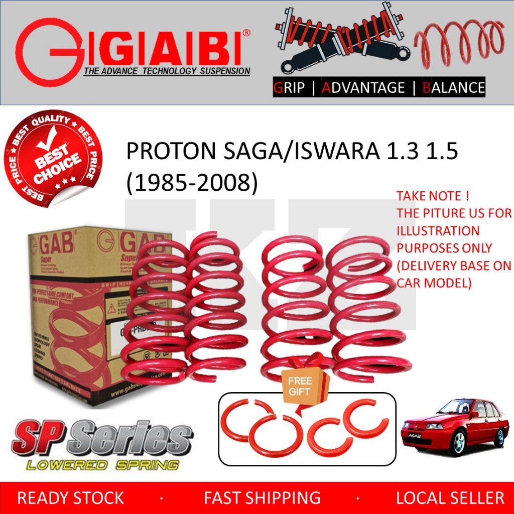 ORIGINAL GAB BRAND SPORT SPRING SET WITH FOC - PROTON SAGA/ISWARA 1.3 1 ...