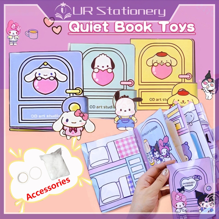 Buku Senyap Art Craft Pre-Cut Melody Kuromi Sticker Quiet Book Puzzle ...