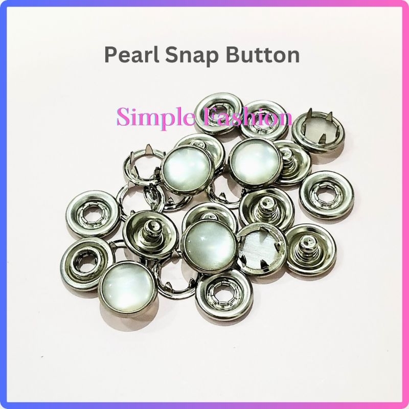 (Made in Japan) 12mm Pearl Prong Snap Button / Butang Ketip Mutiara ...