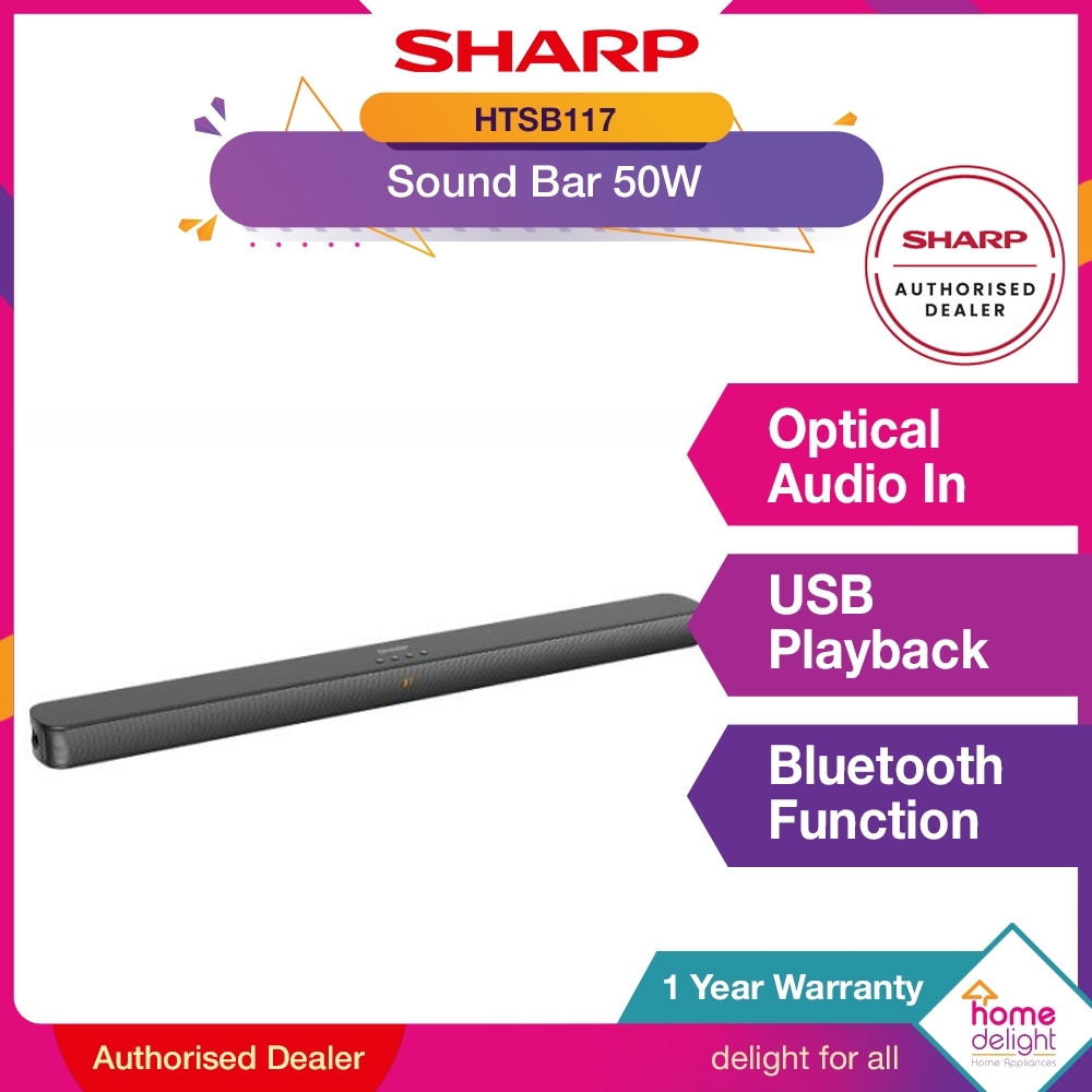 NEW Sharp Sound Bar with Bluetooth Function RMS 50W HT-SB117 HTSB117 ...