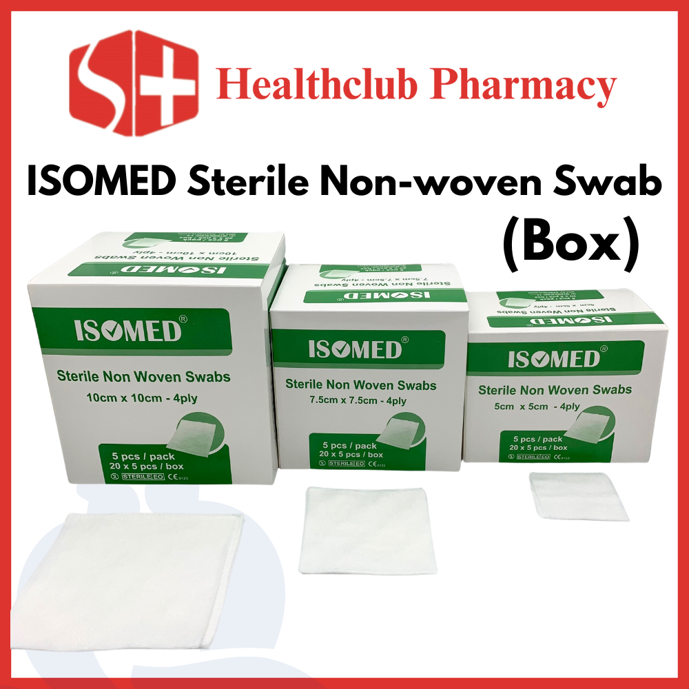ISOMED Sterile Non Woven Swab 4 PLY 5cm/7.5cm/10cm (20pkt/box) (MDA ...