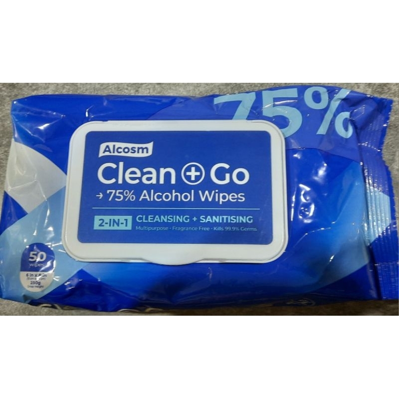 ALCOSM CLEAN+GO 75% ALCOHOL WIPES🔥🔥(EXPIRED 2023) | Shopee Malaysia