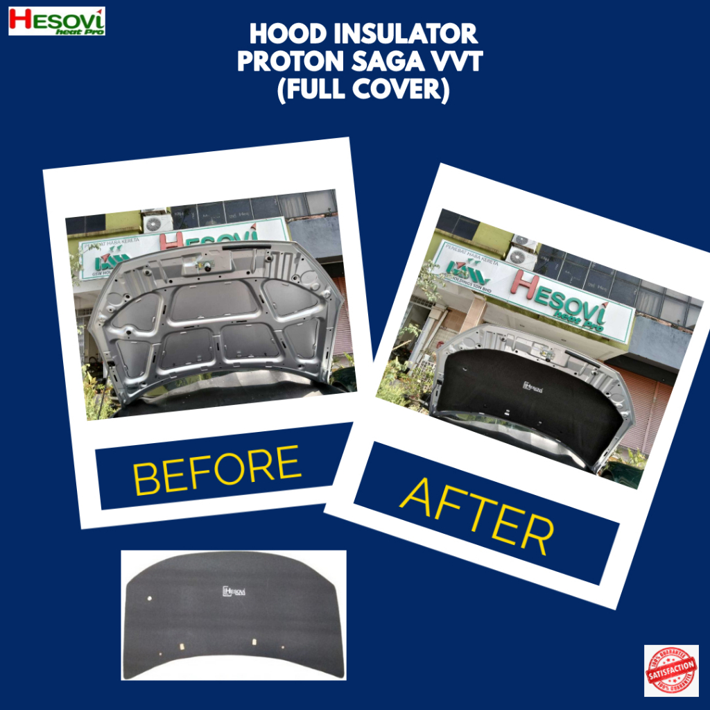 Hesovi Heatpro Full Cover Car Bonnet/Hood Insulator for PROTON SAGA VVT ...
