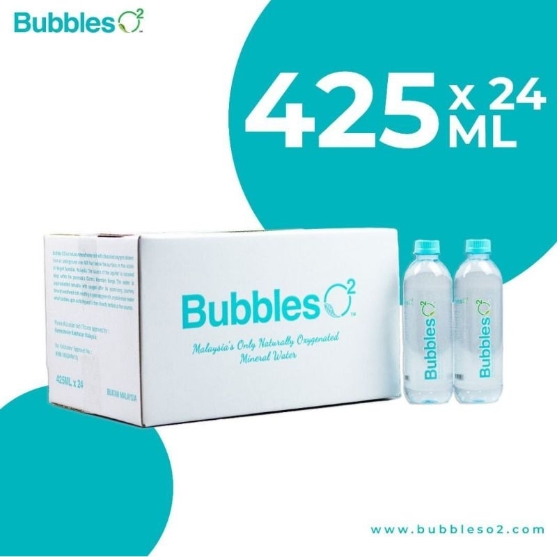 BUBBLES O2 OXYGENATED MINERAL WATER 425ML X 24 HARGA BORONG MURAH ...