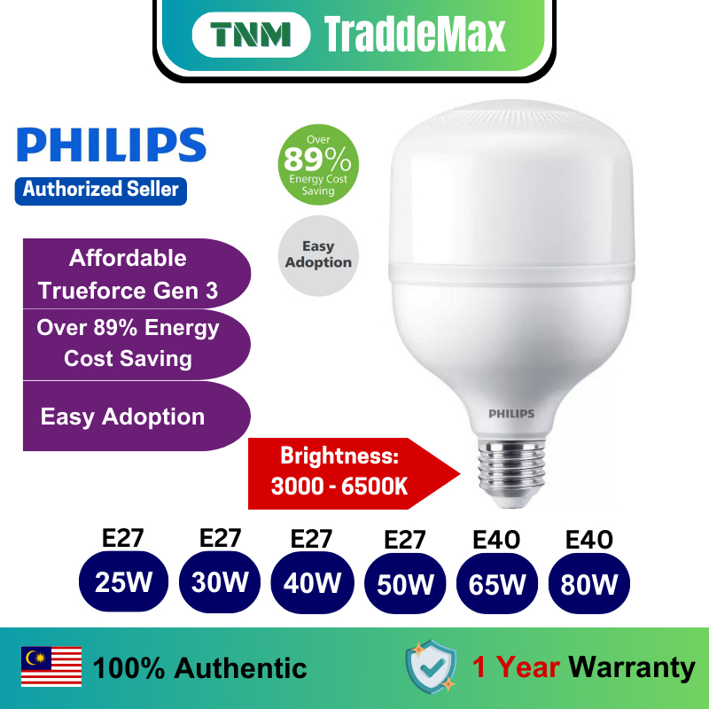 🔥[100% AUTHENTIC]🔥 PHILIPS LED Bulb E27 E40 Trueforce Core (25W | 35W ...