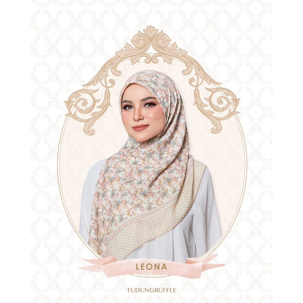 Tudung Ruffle Vintage Garden Leona | Shopee Malaysia