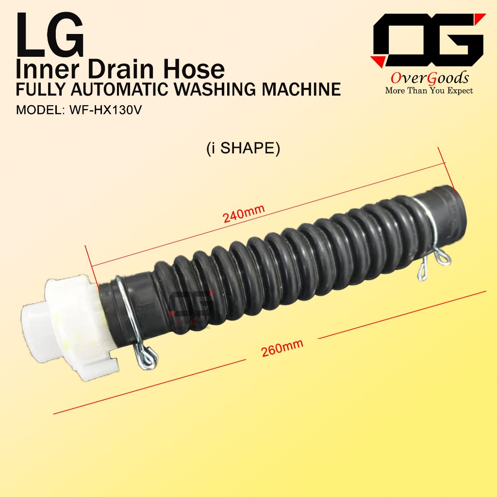 WF-HX130V Rubber Inner Drain Hose i SHAPE LG INNER PIPE DRAIN HOSE ASSY ...