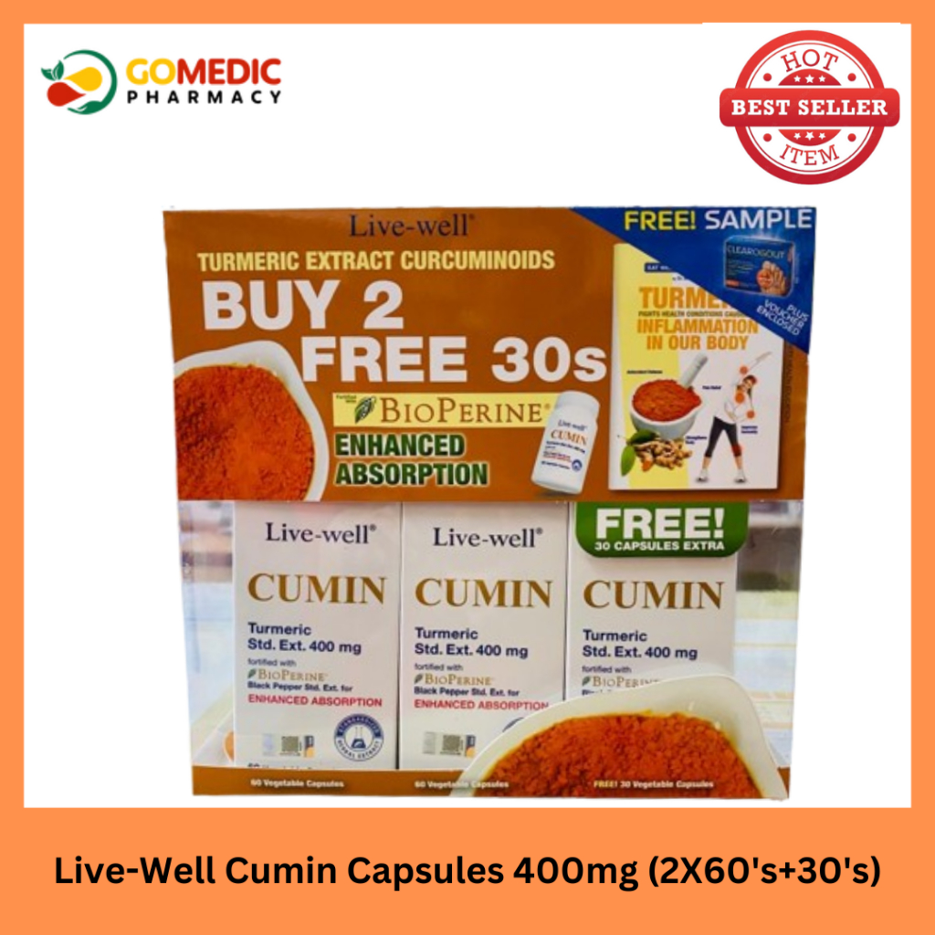 Live-Well Cumin Capsules 400mg (2X60's+30's) | Shopee Malaysia