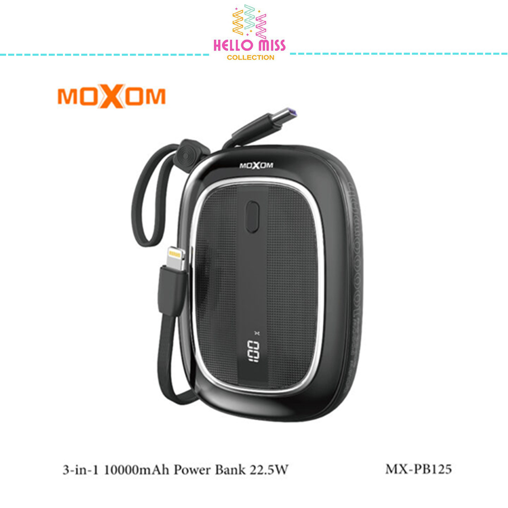 MOXOM MX-PB125 10000mAh PowerBank PD20W QC18W SCP22.5W With Built In ...
