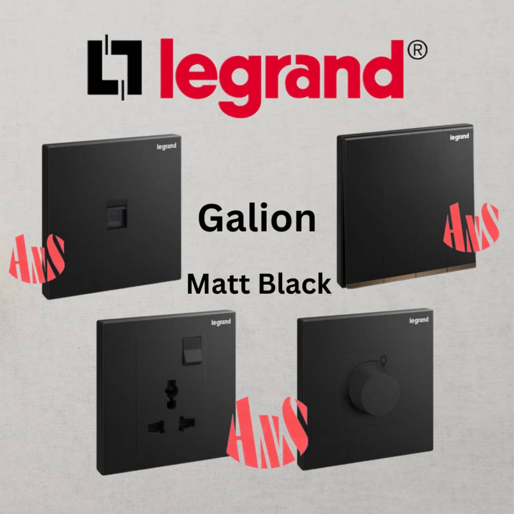 Matt Black - Legrand Galion Switches 13A 15A Switch Socket Multi Socket ...