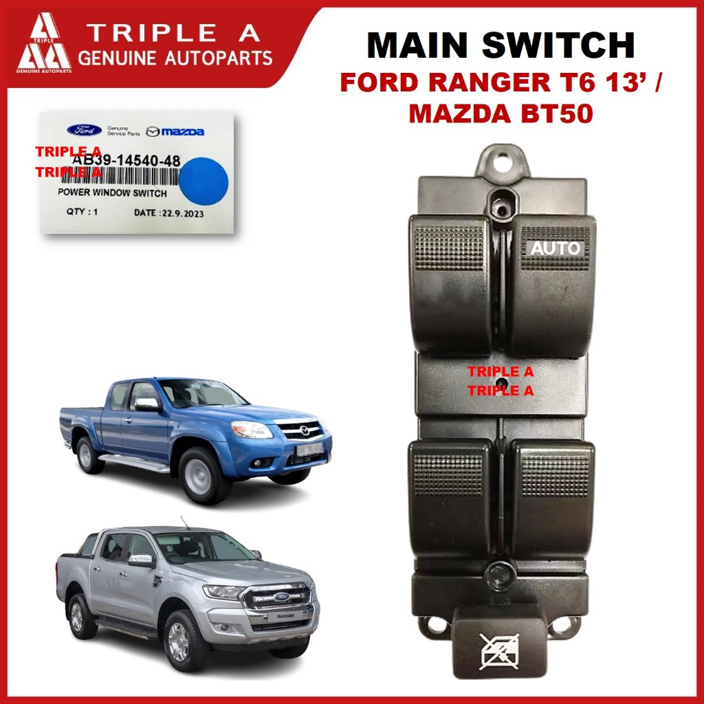 [ TRIPLE A ] Main Switch Ford Ranger T6 Mazda BT50 AB39-14540-AB Power ...