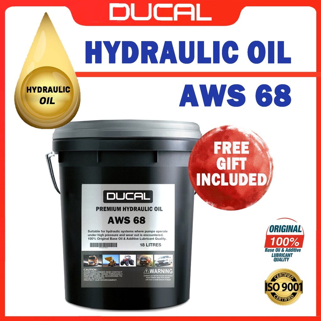 DUCAL HYDRAULIC OIL AWS 68 18 LITRES (FREE GIFT INCLUDED) MINYAK ...