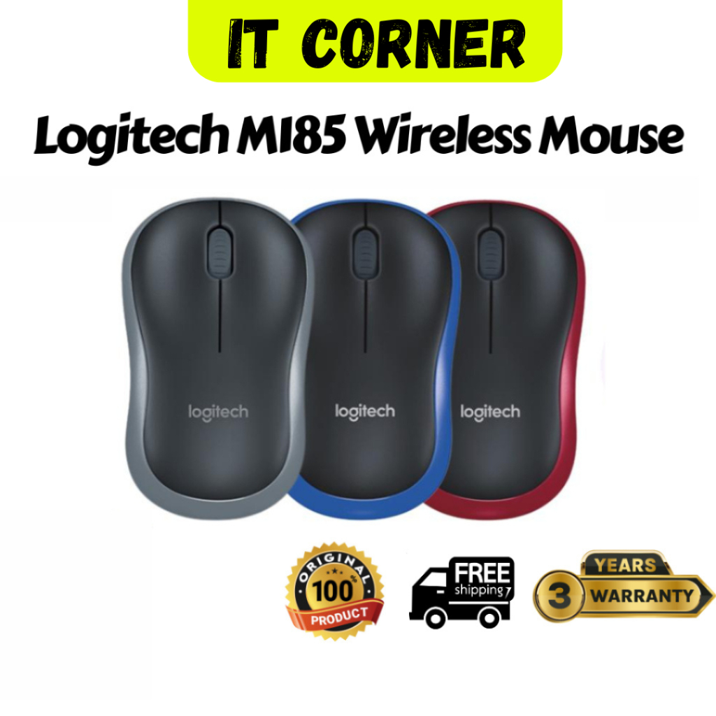 Logitech M185 Wireless Mouse, 2.4GHz with USB Mini Receiver, 1000 DPI ...