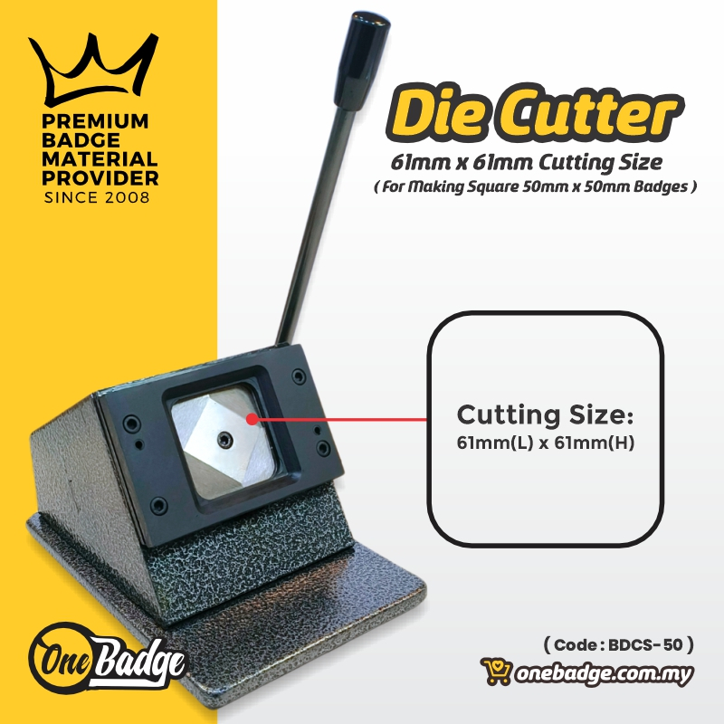 Square Die Cutter For Button Badge 50mm x 50mm | Square Cutter | Actual ...