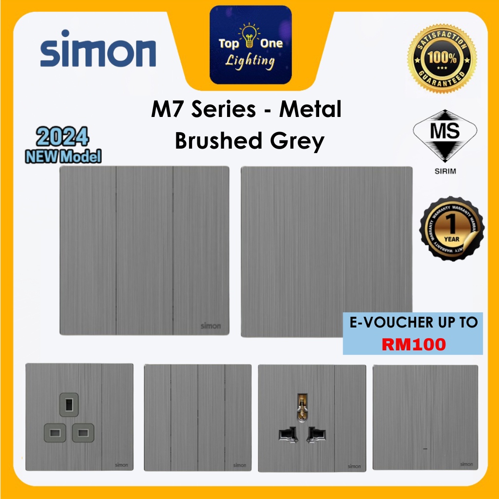 🔥NEW🔥SIMON [European Brand] M7 Series METAL White & Grey Switch ...