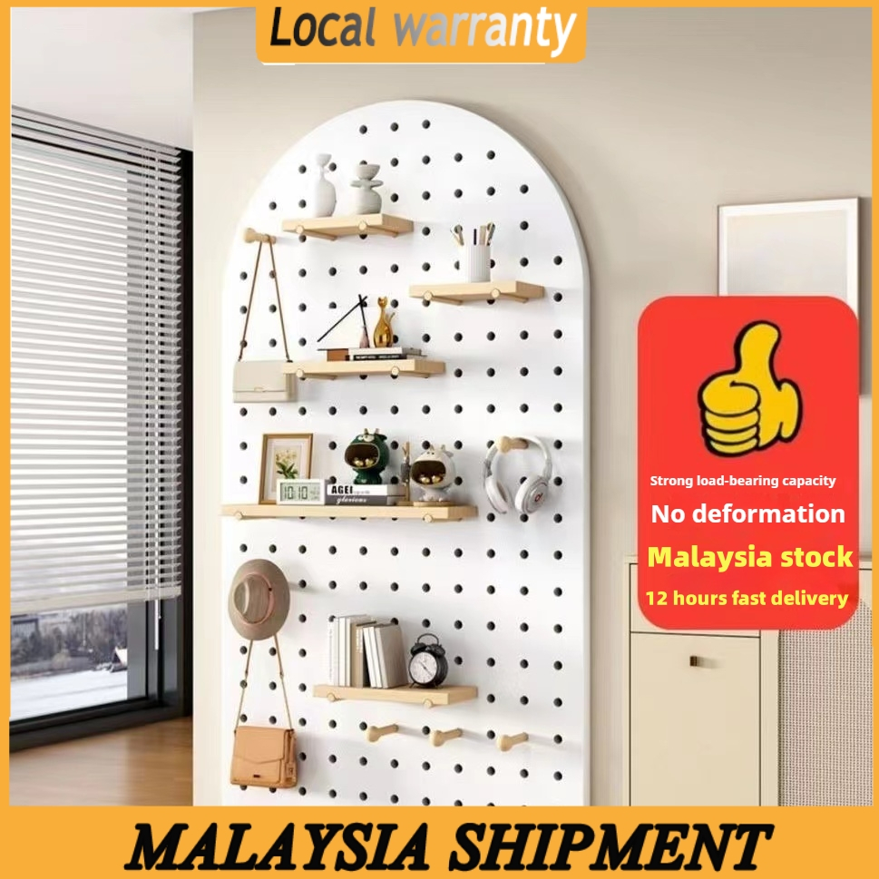 Ready Stock Solid Wood Pegboard Board Wall Shelf Display Board Rack Peg ...