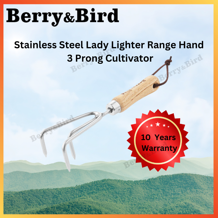 Berry & Bird Stainless Steel Lighter Range Hand 3 Prong Cultivator ...