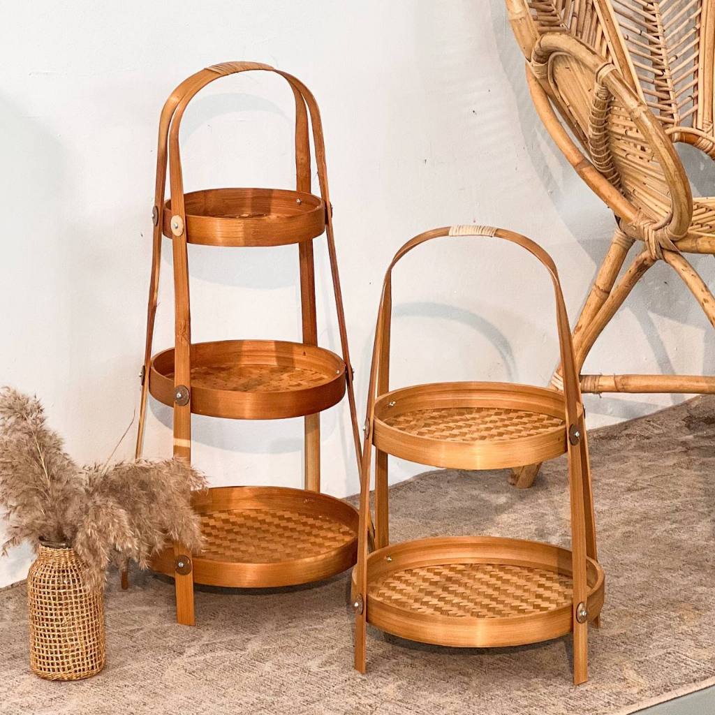 [READY STOCK]Rak Rotan Tempat Letak Bawang/Rattan Rack 2 - 3 Tier ...