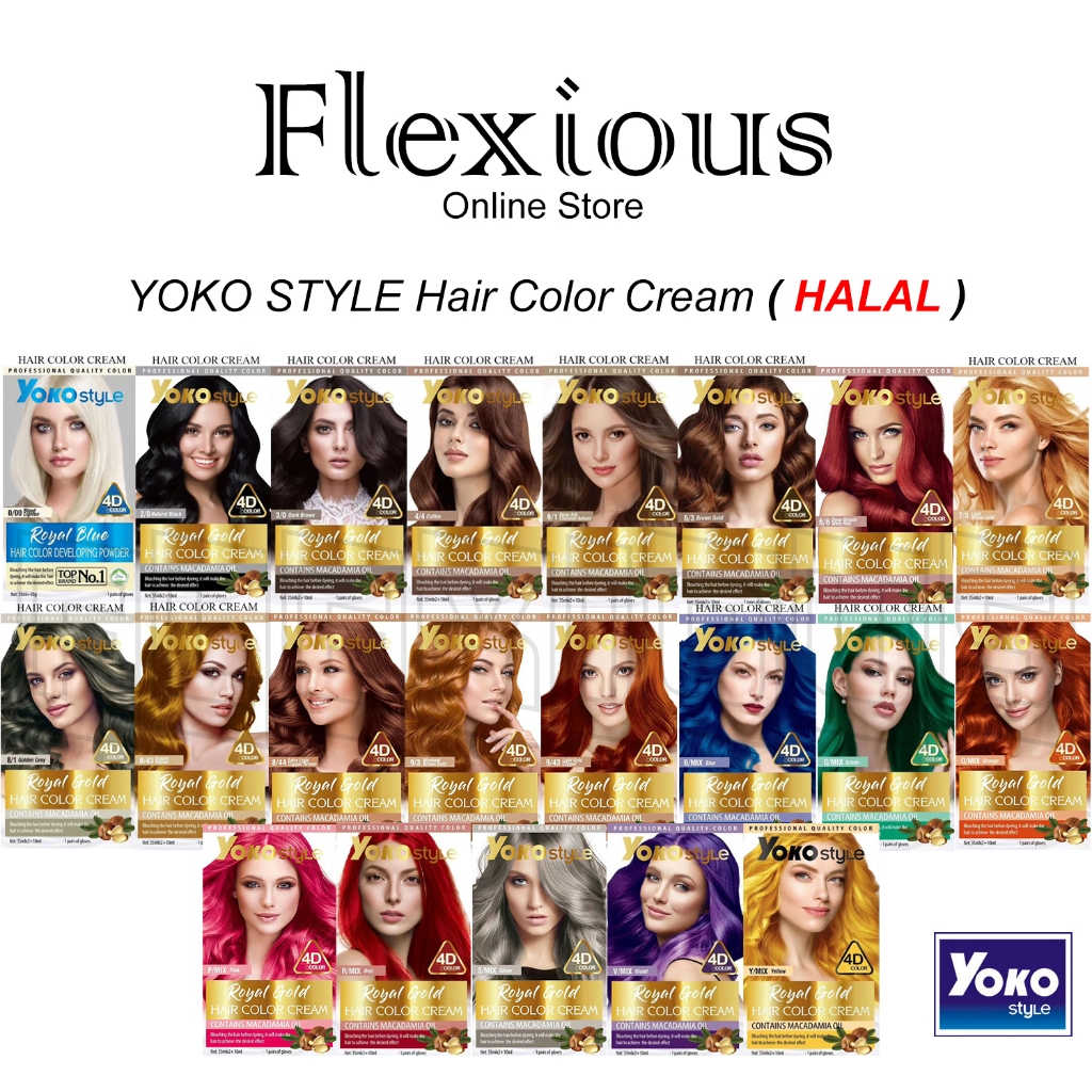 YOKO STYLE Hair Color Cream ( HALAL حلال ) | Shopee Malaysia