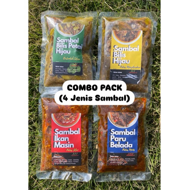 Combo Pack 4 Jenis Sambal,Sambal ReadyToEat, 55g,sesuai untuk Student ...