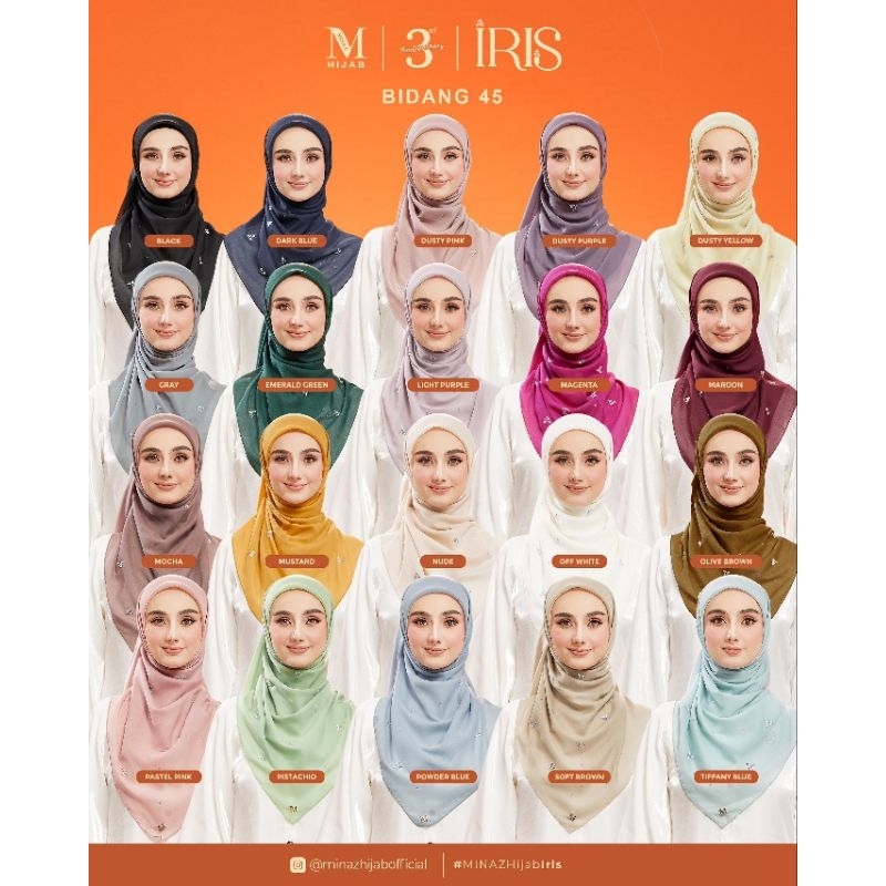 🎊🎊 READY STOCK🎊🎊 MINAZ IRIS PLAIN( FREE BROOCH MINAZ ) | Shopee Malaysia