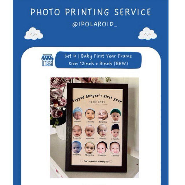 [SET K] Custom Baby Frame | Baby First Year | Set Frame Size 8RW | Gift ...
