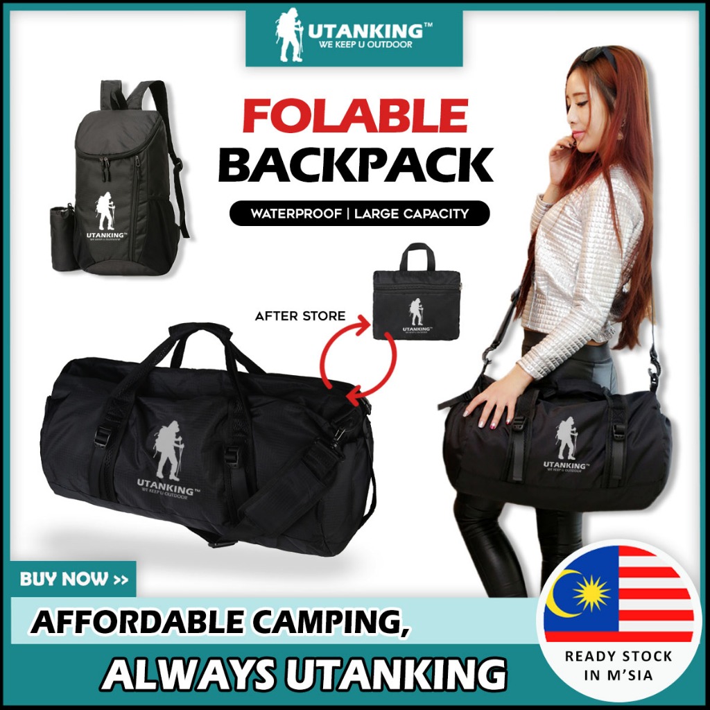 UtanKing™ Foldable Backpack Outdoor Travel Bag Drawstring Bag Beg ...